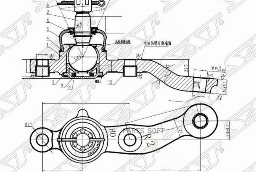 Шаровая опора Lexus GS 97-04 / Toyota Aristo 97-04 SAT ST-43330-39535 | цена за 1 шт