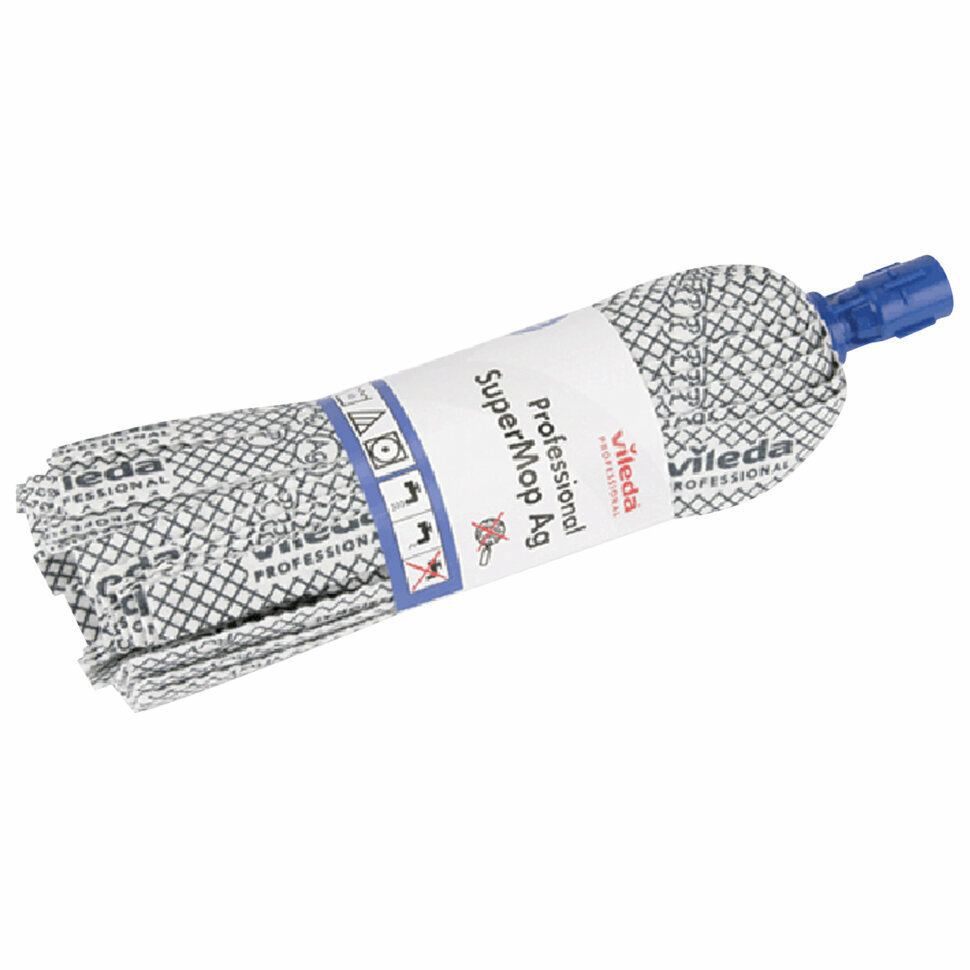 Насадка МОП ленточная для швабры, крепление еврорезьба, хлопок/полиэстер/резина, 33 см, VILEDA "АнтиБак", 137908, 602128