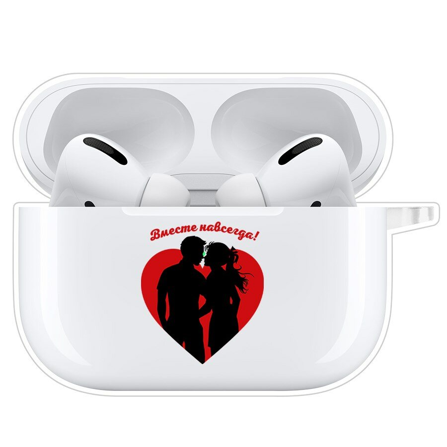 Чехол Krutoff "Clear Case", для AirPods Pro 2, силикон, с карабином