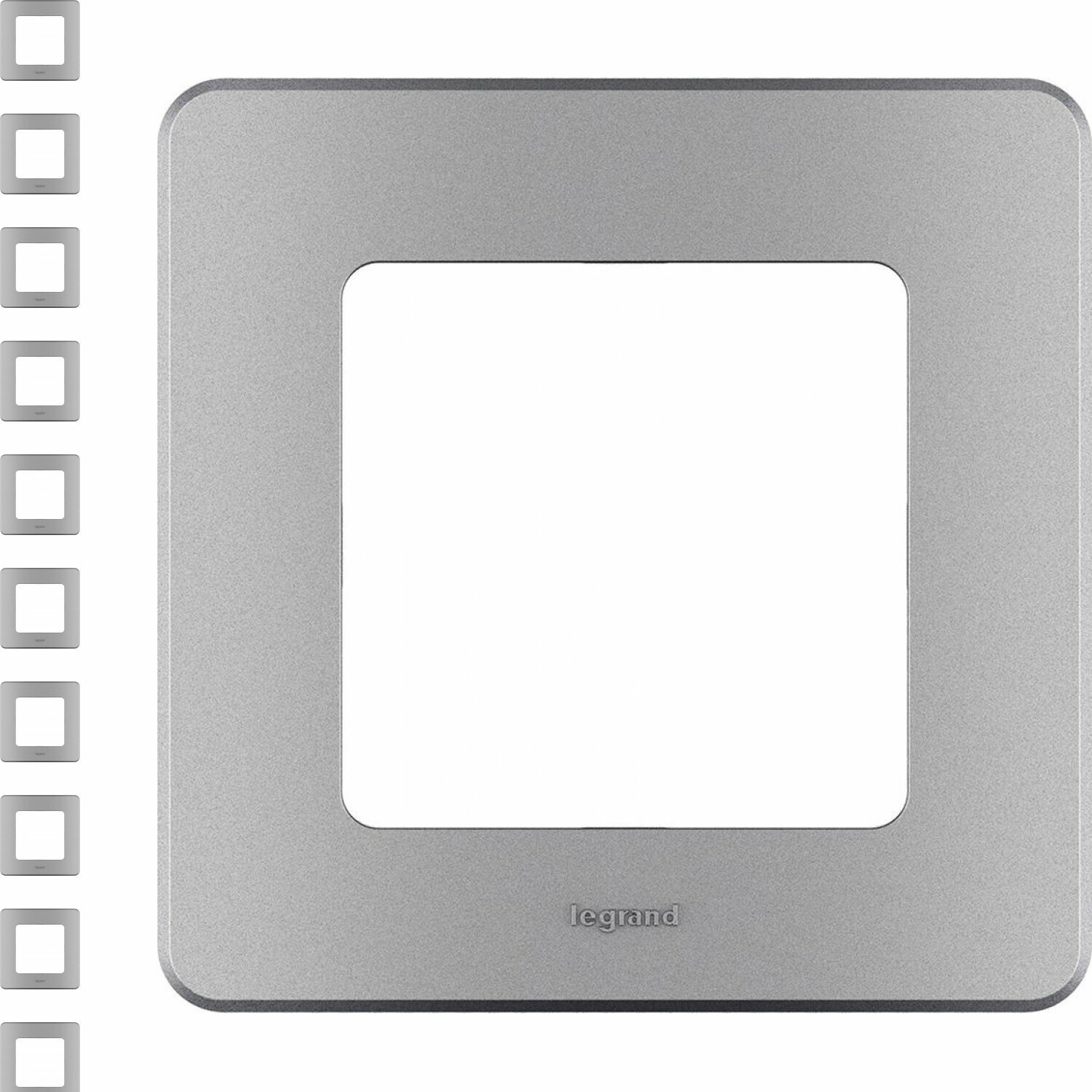 Рамка одноместная Legrand Inspiria универсальная алюминий (комплект из 10 шт.)