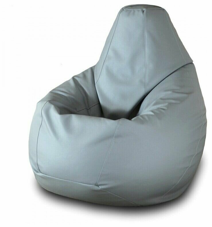 Кресло-мешок Груша, Puff Daddy, Серый ЭКО Кожа, XXXXL, 250 литров, комфорт