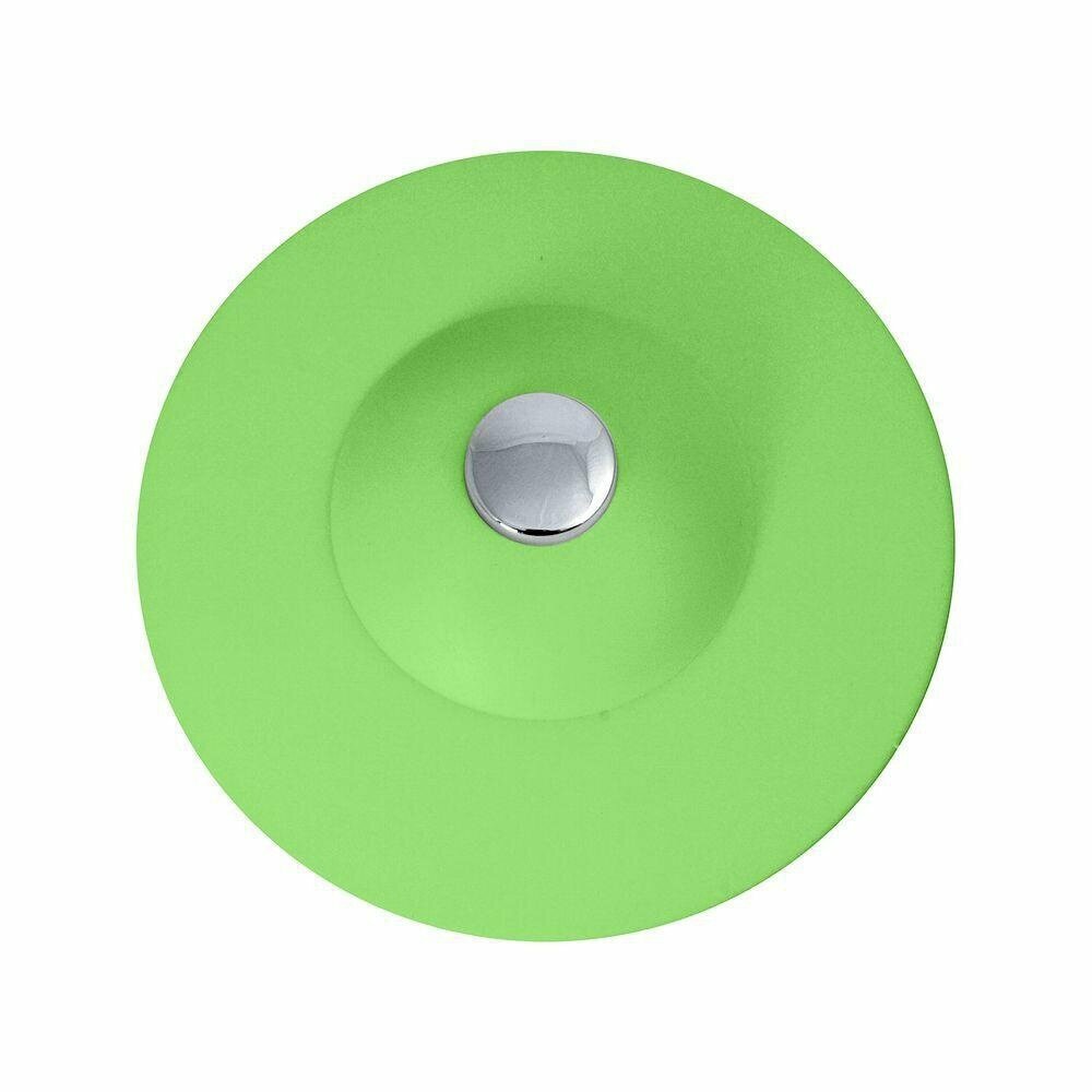 Силиконовая пробка для ванной, для раковины / Заглушка с сетчатым фильтром от засоров, от волос, светло-зеленый