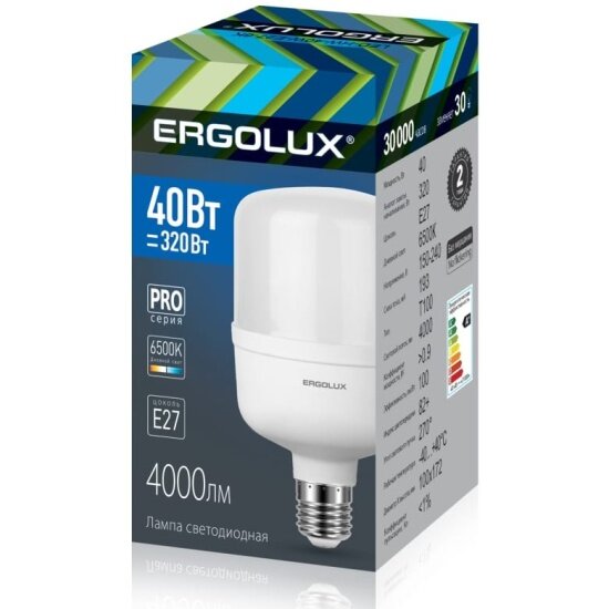 Светодиодная лампа Ergolux LED-HW-40W-E27-6K