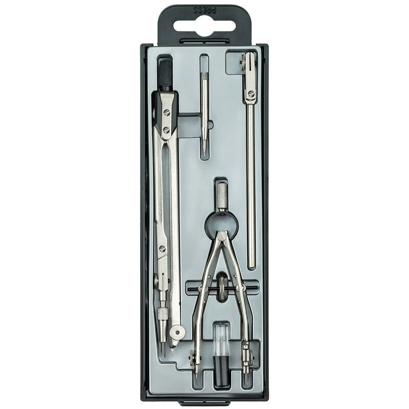 Готовальня Globus "Technica", 5 предметов, циркуль 125мм, пластиковый футляр, 323673