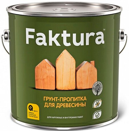 Грунт-Пропитка для Дерева Faktura 0.7л Бесцветная с Защитой от Биопоражений на Органической Основе / Фактура.