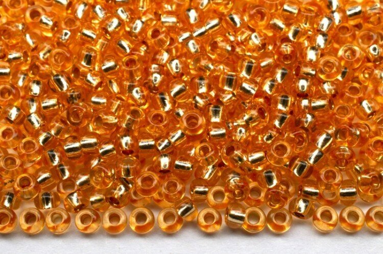 Бисер чешский PRECIOSA круглый 10/0 08289 оранжевый, 5 грамм