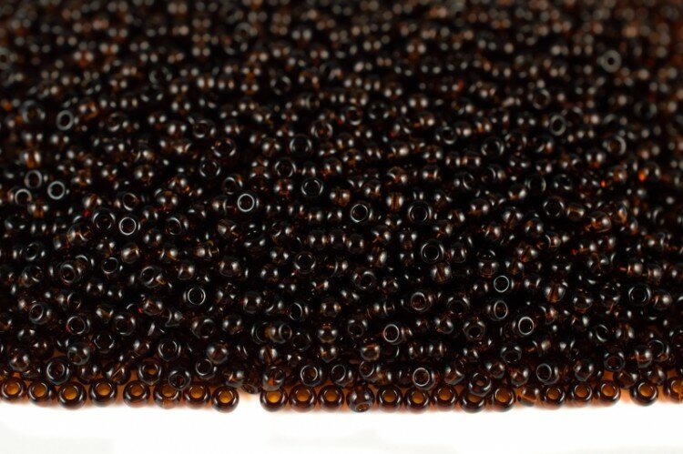 Бисер чешский PRECIOSA круглый 10/0 10140 коричневый прозрачный, 20 грамм