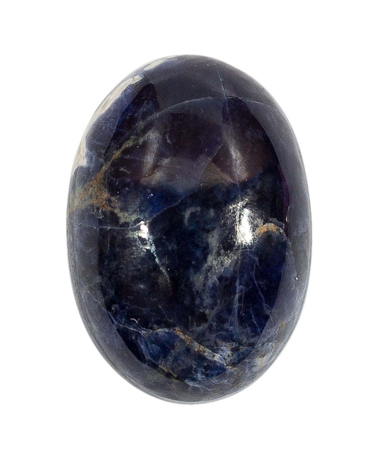 Кабошон из содалита, размер 26х19х8 мм, вес 7 грамм