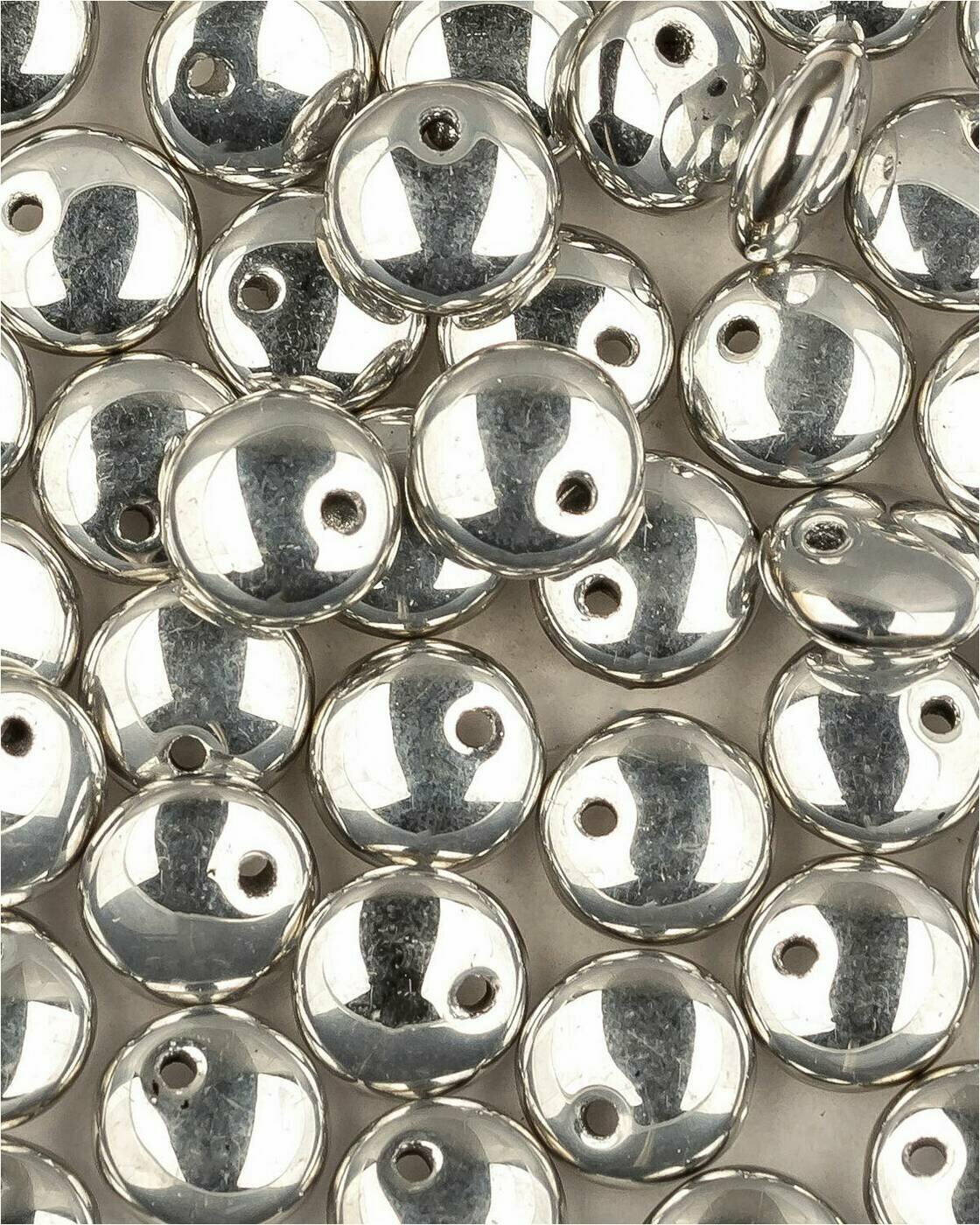 Стеклянные чешские бусины, Lentils, 6 мм, цвет Jet Labrador Full, 250 шт.