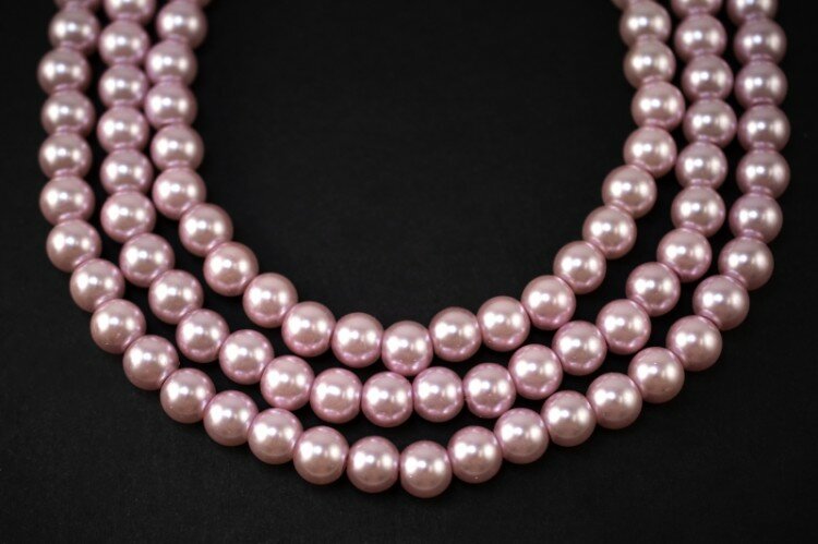 Жемчуг искусственный 10мм, отверстие 1мм, цвет розовый светлый, 515-003, 10шт