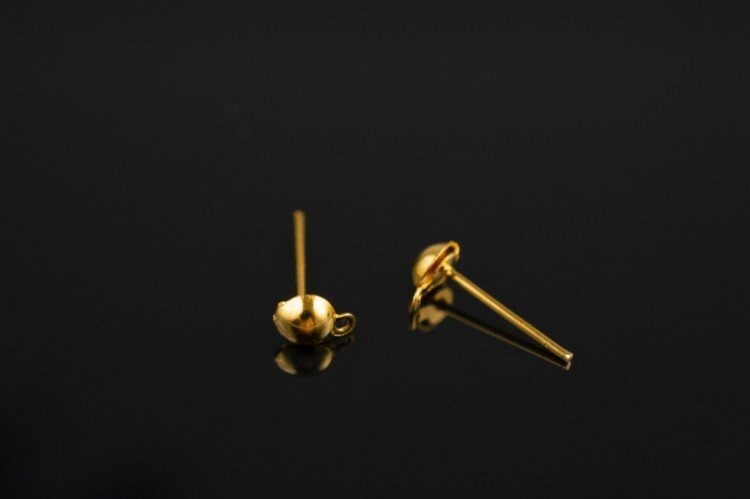 Гвоздики основы для серег 13х4х1мм, отверстие 1,5мм, цвет золото, железо, 21-084, 2 пары