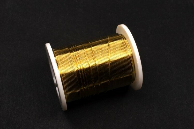 Проволока для бисера медная, толщина 0,5мм, длина 18м, цвет золото, 1009-082, 1шт