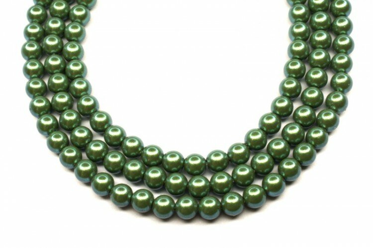 Жемчуг Preciosa Maxima, цвет pearlescent green, 4мм, 704-013, 10шт