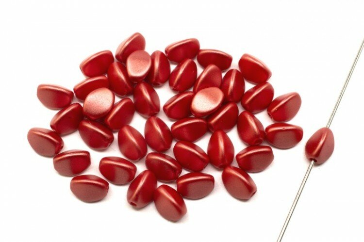 Бусины Pinch beads 5х3мм, отверстие 0,8мм, цвет 25010 темный коралл, пастель, 755-109, 10г (около 117шт)
