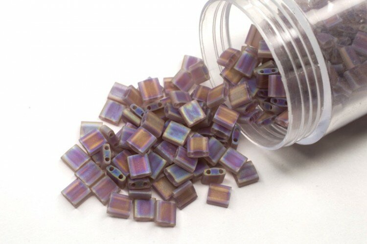 Бисер японский MIYUKI TILA #0142FR дымчатый аметист, матовый радужный прозрачный, 5 грамм