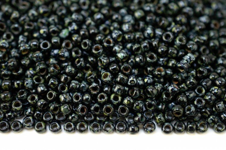 Бисер японский TOHO круглый 8/0 #Y302 черный, hybrid Пикассо, 10 грамм