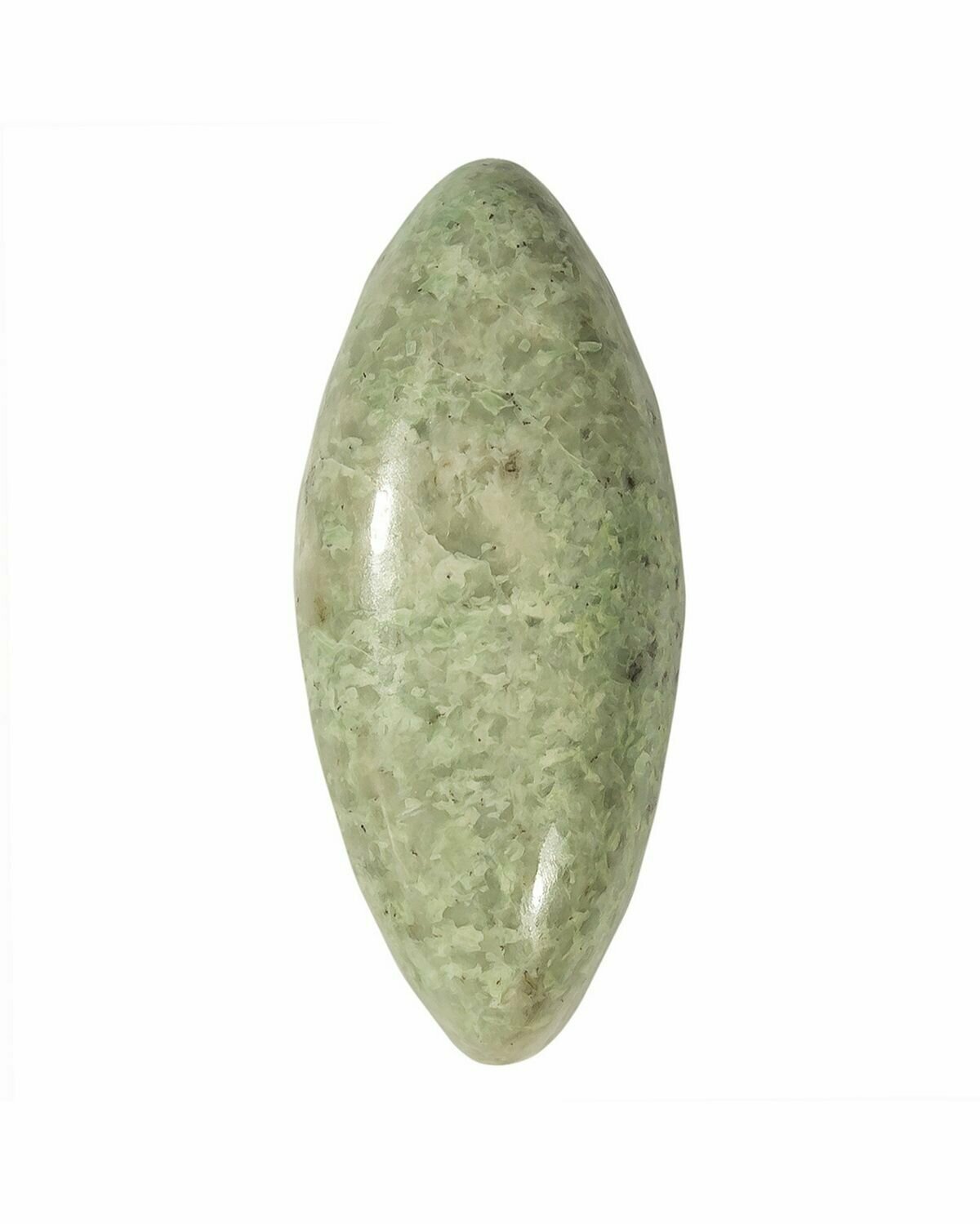 Кабошон из гарниерита размером 30х13х6 мм.