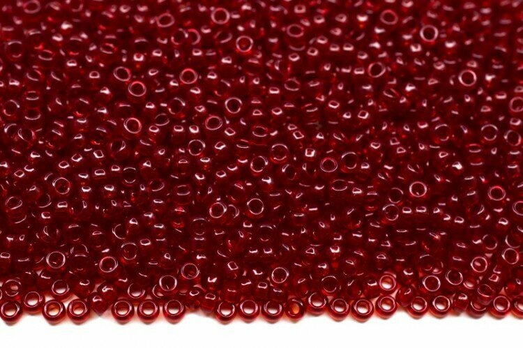 Бисер японский MIYUKI круглый 15/0 #0141 красный, прозрачный, 10 грамм
