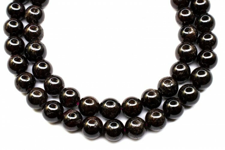 Бусина круглая Гранат 8мм, оттенок бордовый, 565-009, 10шт