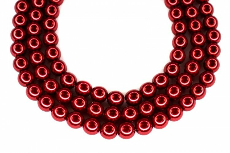 Жемчуг Preciosa, цвет 70498 красный, 6мм, 10шт