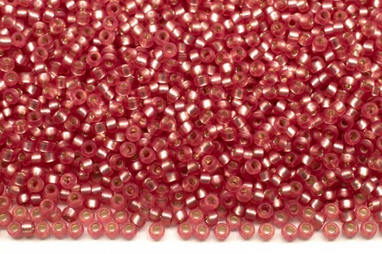 Бисер японский MIYUKI круглый 15/0 #1627 темная роза полуматовый, серебряная линия внутри, 10 грамм