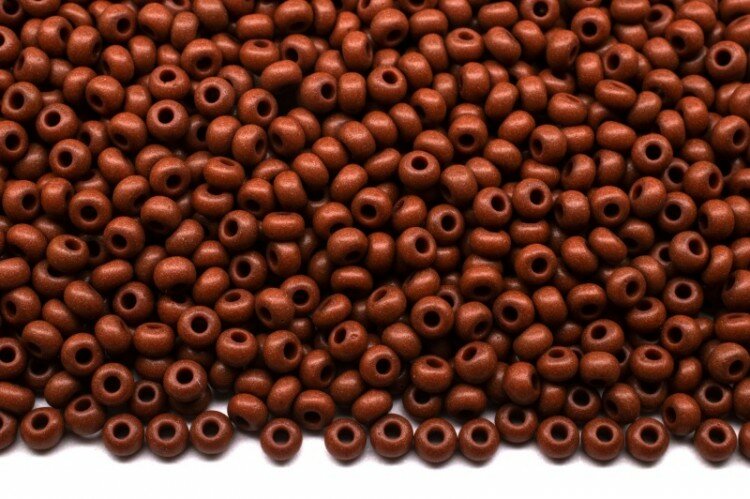 Бисер чешский PRECIOSA круглый 10/0 13600ПМ полуматовый коричневый непрозрачный, 20 грамм