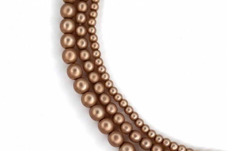 Жемчуг Preciosa, цвет 70518 матовый коричневый, 3мм, 10шт