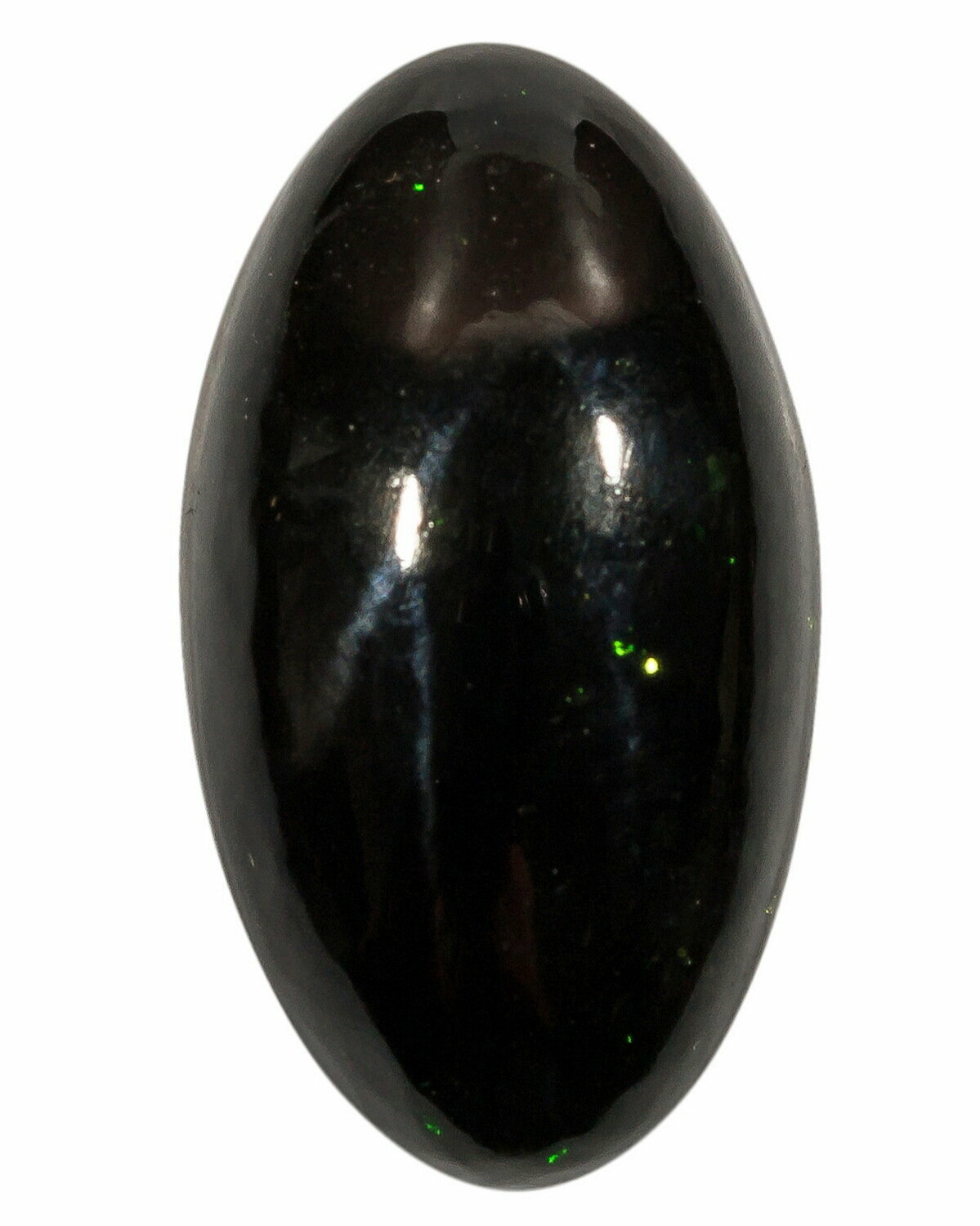 Кабошон из зеленого авантюрина (имитация), размер 24х13х6 мм, вес 10 грамм