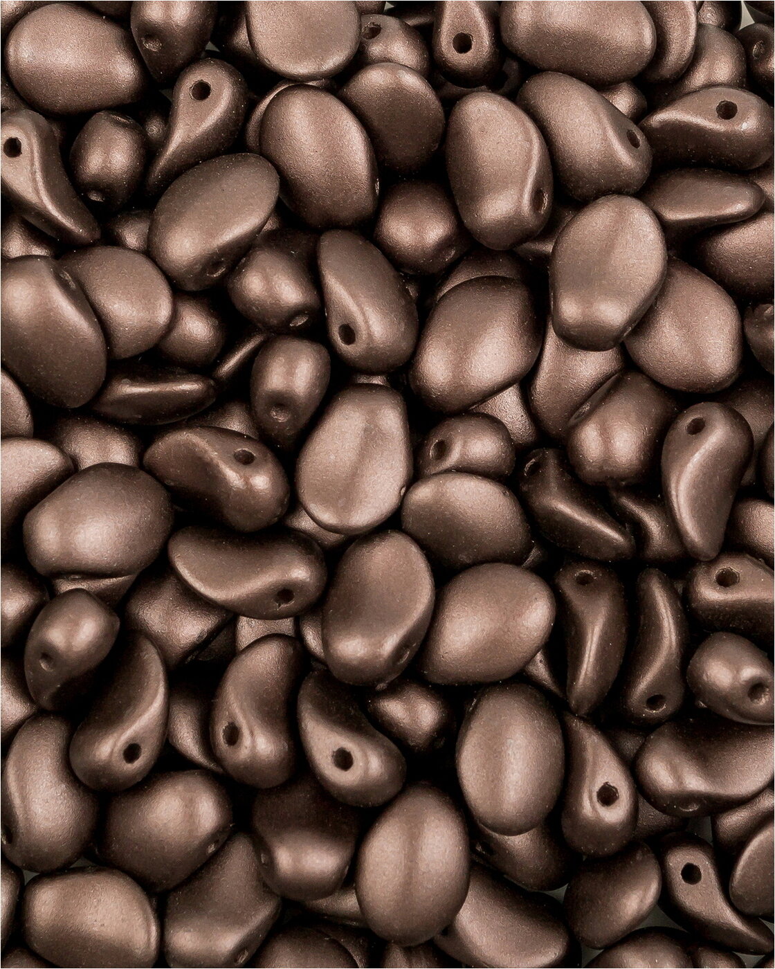 Стеклянные чешские бусины, Tulip Petals, 6х8 мм, цвет Alabaster Pastel Dark Brown, 20 шт.