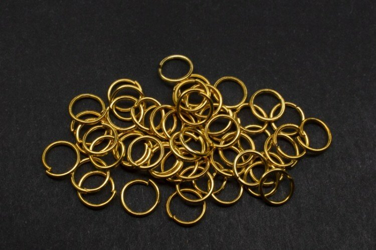 Кольца соединительные 6х0,7мм, разъёмные, цвет золото, железо, 13-034, 10г (около 170шт)