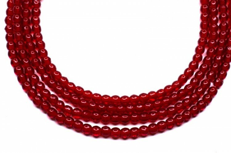 Бусины круглые 2мм, цвет 90080 сиамский рубин, 737-002, 1 нить (около 100шт)