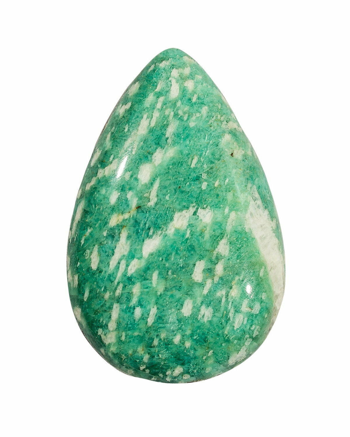 Кабошон из амазонита , размер 38х25х7 мм, на подложке из долерита, вес 10 грамм