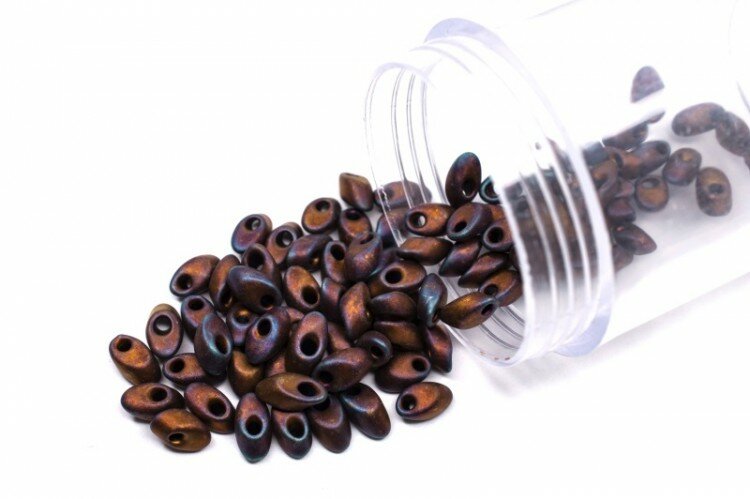 Бисер японский MIYUKI Long Magatama #2005 темная ягода, матовый металлизированный, 10 грамм