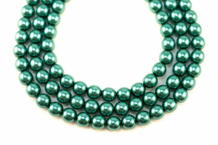 Жемчуг Preciosa, цвет 70067 темно-бирюзовый, 8мм, 10шт