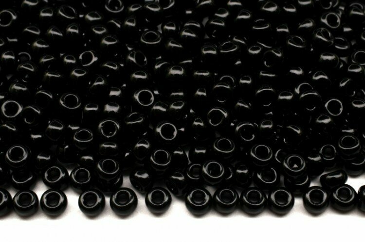 Бисер японский MIYUKI круглый 10/0 #0401 черный, непрозрачный, 10 грамм