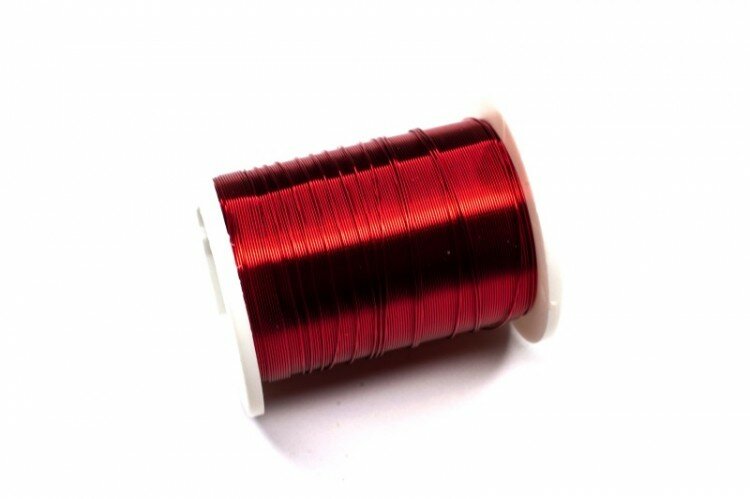 Проволока для бисера медная, толщина 0,3мм, длина 50м, цвет красный, 1009-085, 1шт