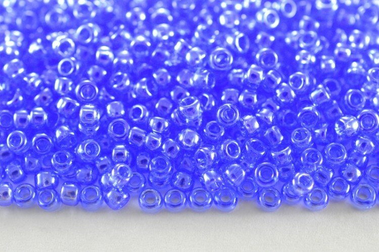 Бисер японский TOHO круглый 8/0 #0107 светлый сапфир, глянцевый прозрачный, 10 грамм