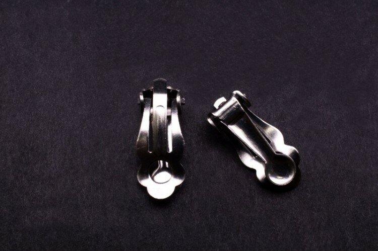 Основа для клипс 17х7х6мм, цвет стальной, хирургическая сталь, 21-060, 1 пара