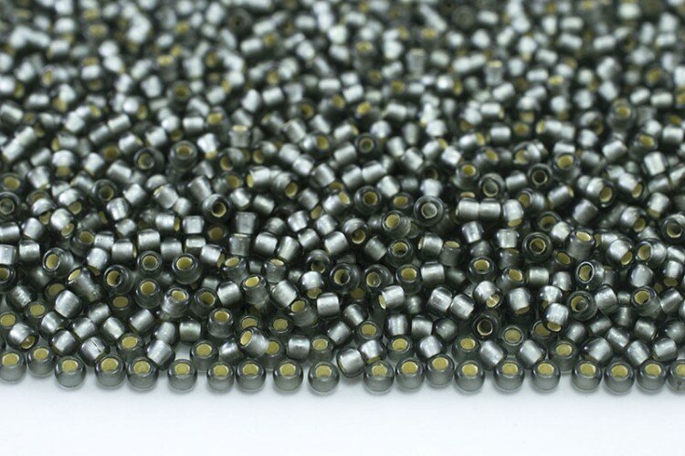 Бисер японский TOHO круглый 11/0 #0029BF серый матовый, серебряная линия внутри, 10 грамм