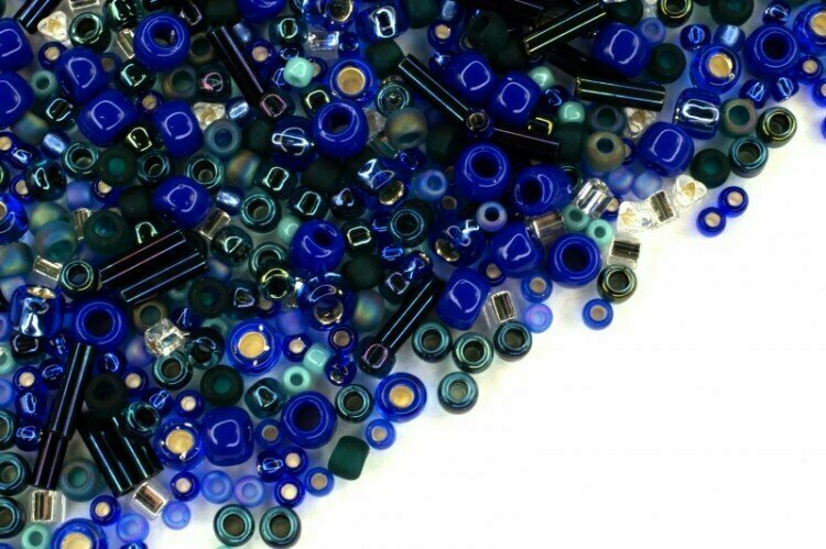 Бисер японский TOHO MIX 3224, смесь форм и размеров, оттенок синий/мятный, 10 грамм