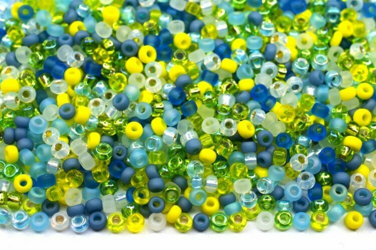 Бисер японский MIYUKI круглый 11/0 MIX06 лагуна, микс Lagoon, 10 грамм
