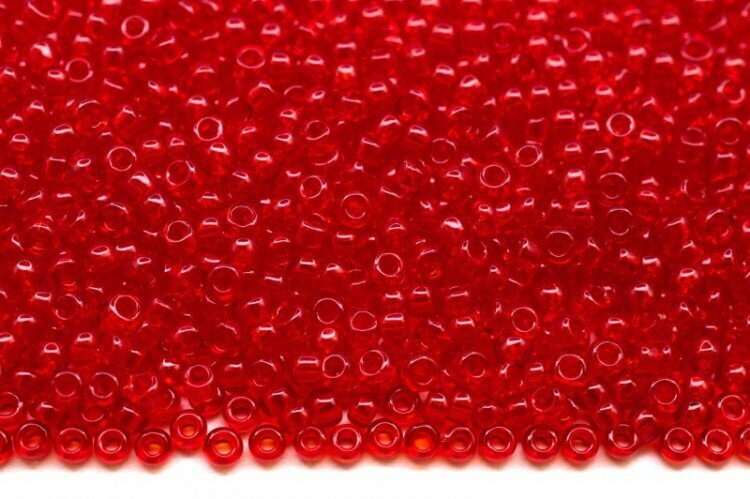 Бисер японский TOHO круглый 15/0 #0005B сиамский рубин, прозрачный, 10 грамм