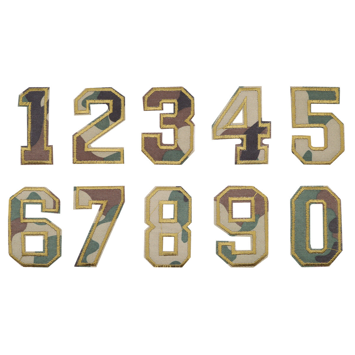Термоаппликация на одежду, термонаклейки 'Набор цифр', 10 шт, Astra&Craft (хаки)