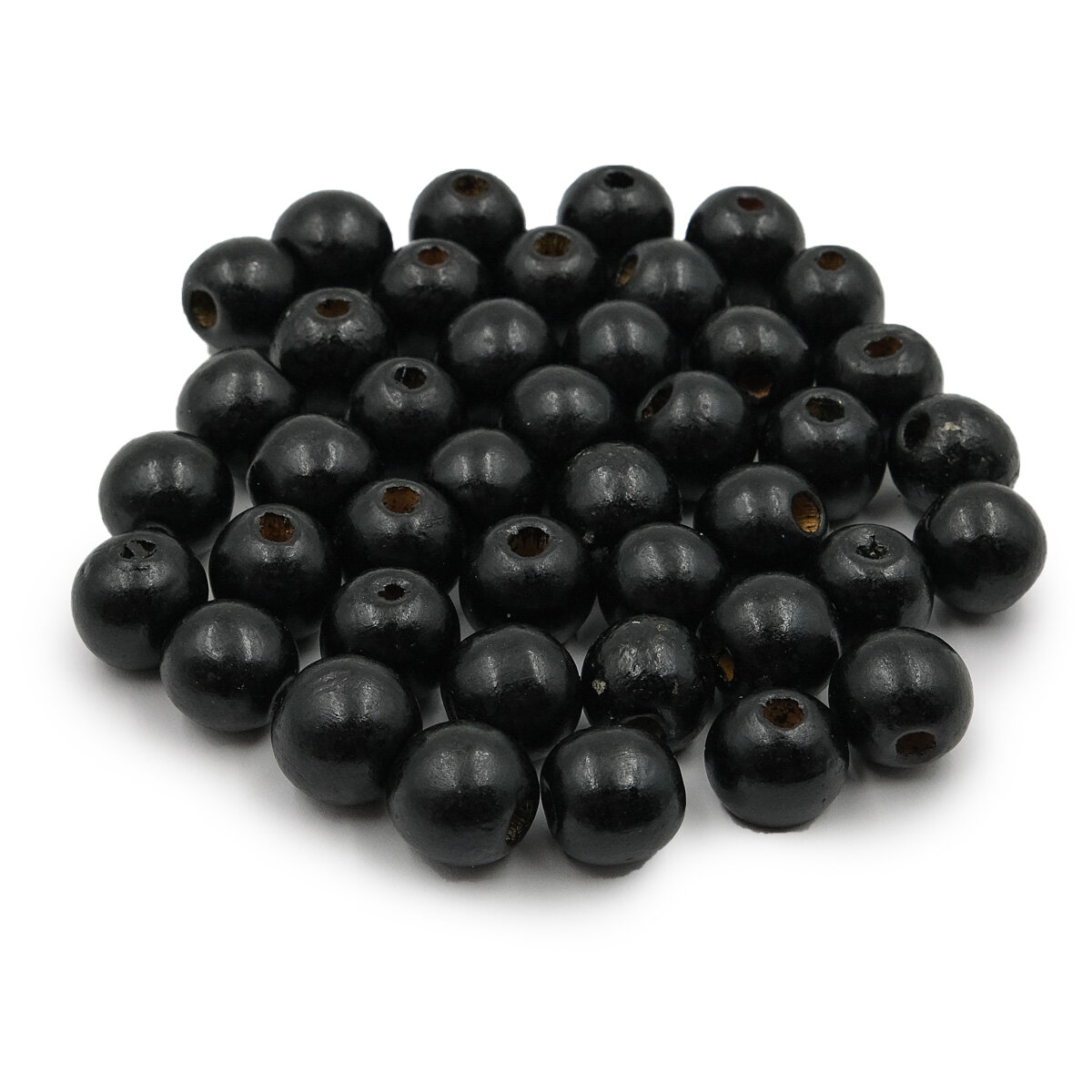 Бусины для рукоделия деревянные круглые, 16 мм, 50 г, Astra&Craft (черный)