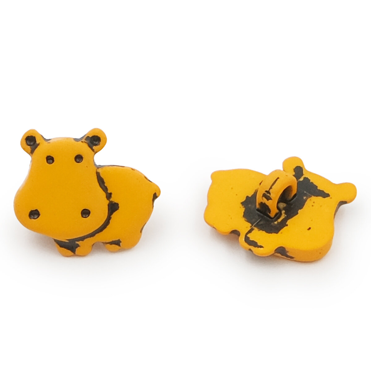 Пуговицы 'Бегемот' 28L (18 мм) на ножке, Айрис, пластик (D31 оранжевый), 36 шт