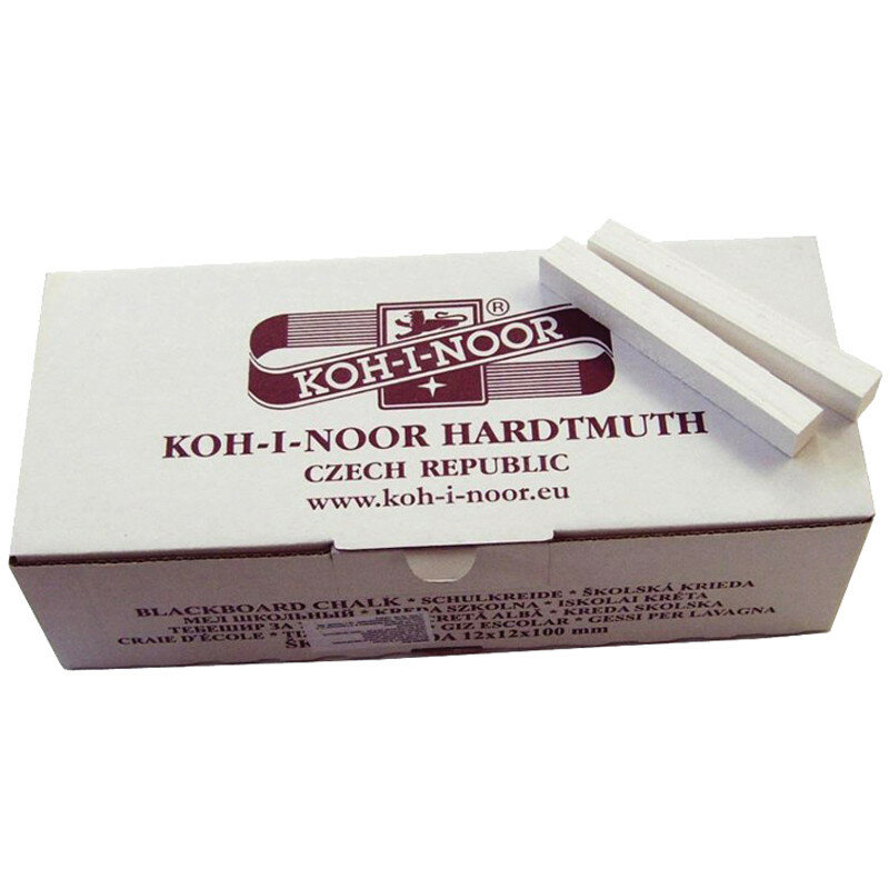 Мелки белые Koh-I-Noor, 100шт, квадратные, картонная коробка, 233142
