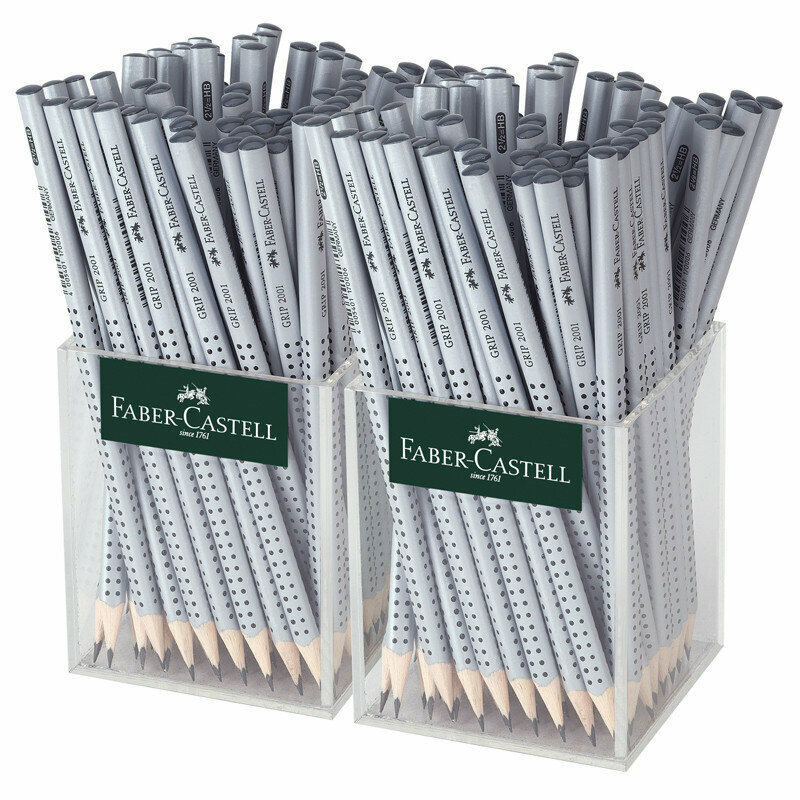 Карандаш ч/г Faber-Castell "Grip 2001" HB, трехгранный, заточен, стакан, 144 штук, 286625