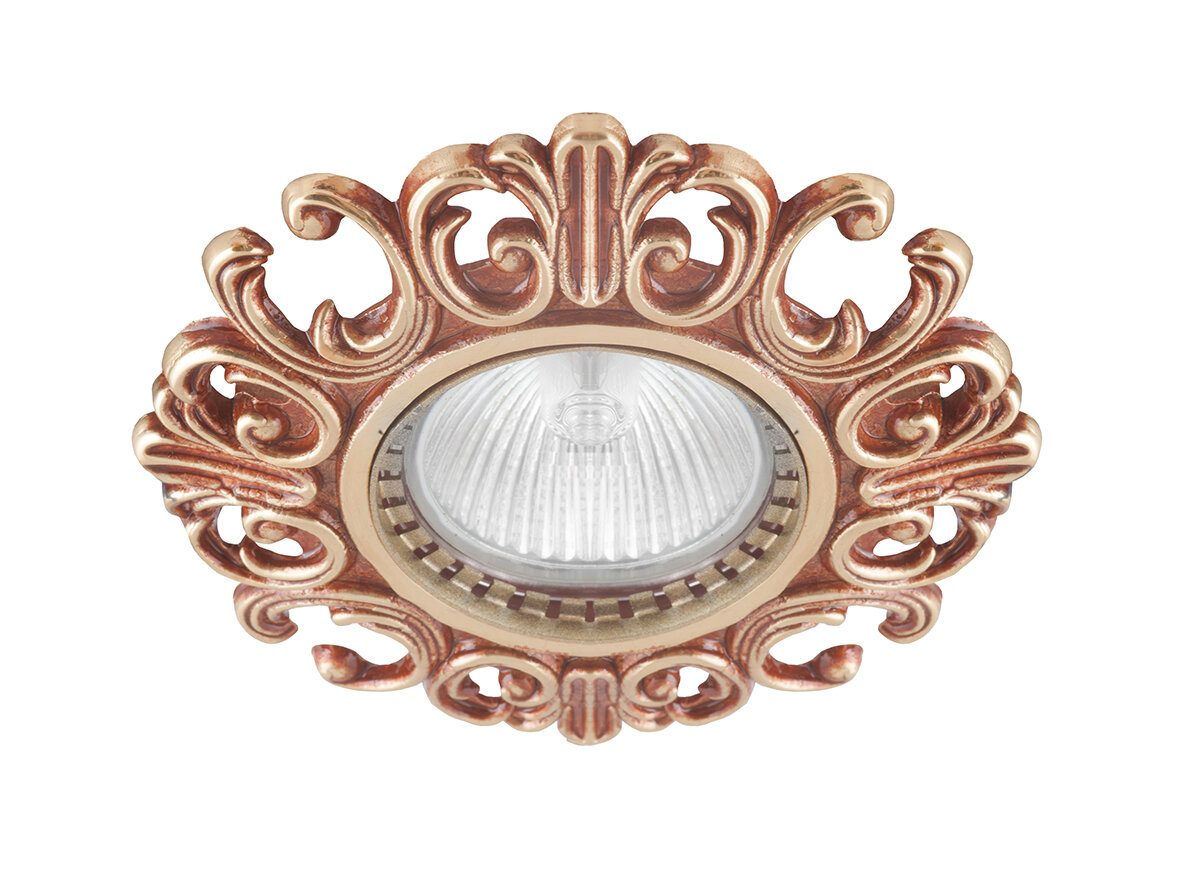 Светильник встраиваемый неповоротный из латуни, MR16, max 50w GU5,3 D 110 H 70 мм, Donolux, N1554-French Gold