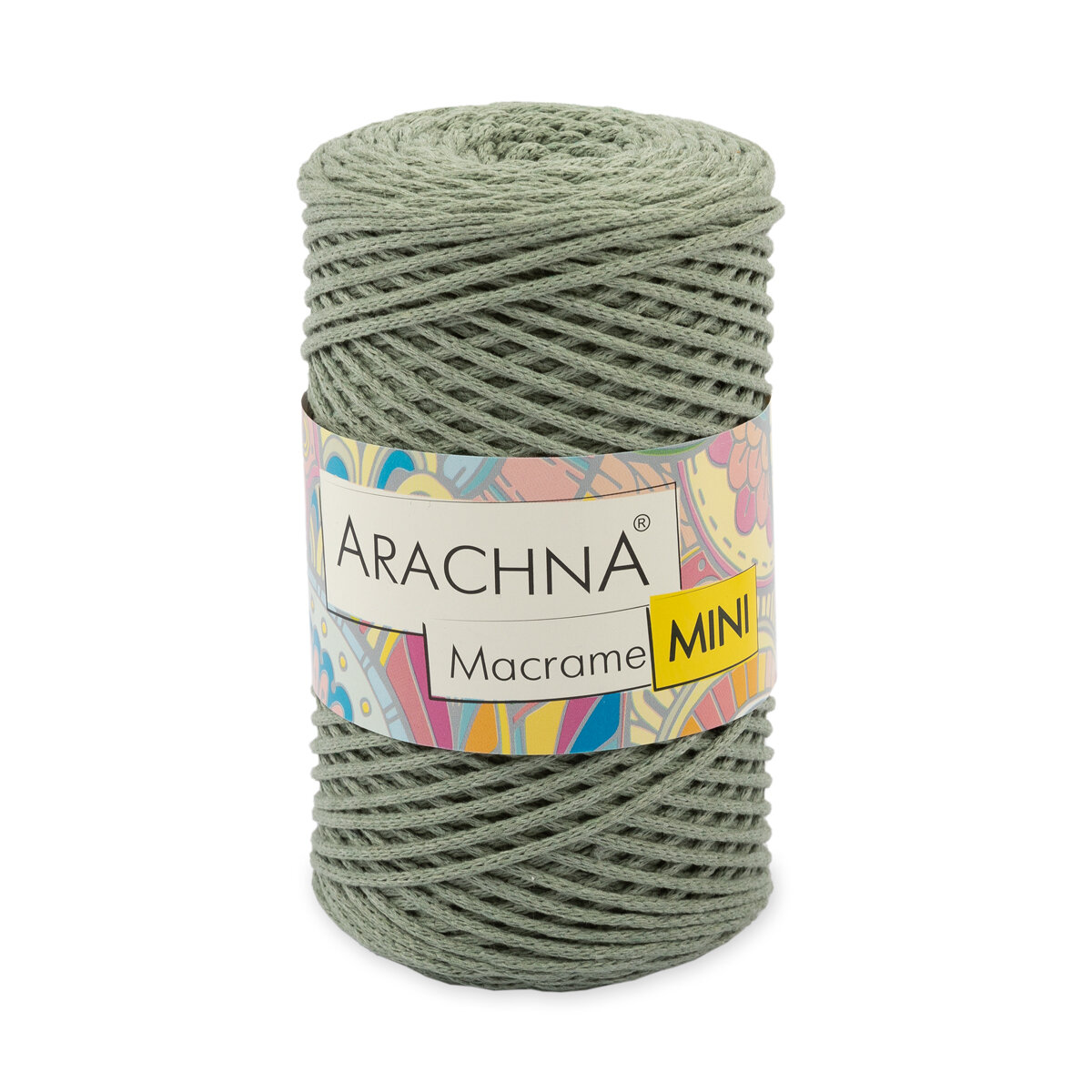 Пряжа ARACHNA "Macrame Mini" 4 шт. по 250 г 200 м 80% хлопок, 20% полиэстер №45 св. хаки