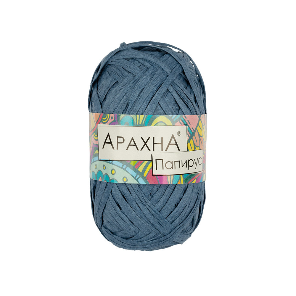Пряжа ARACHNA "Papyrus" 10 шт. по 40 г 50 м 100% целлюлоза №09 синий